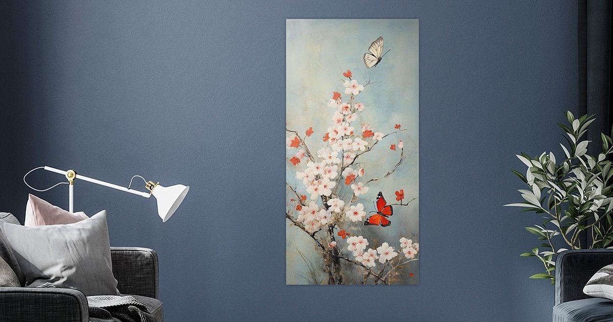 Bloemen schilderij Bloemen van De Mooiste Kunst op canvas, behang en meer